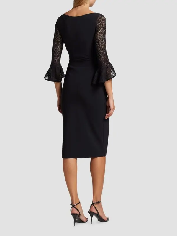 Chiara Boni La Petite Robe Triana Lace-sleeve Midi-dress