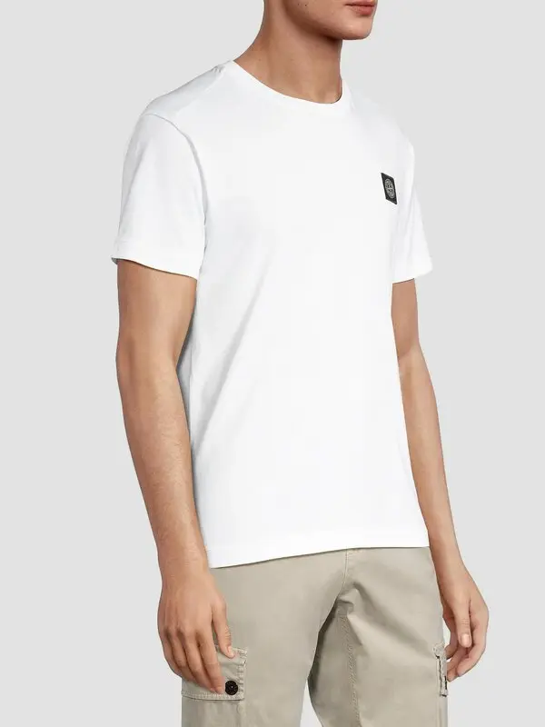 Stone Island Logo Cotton T-shirt - White