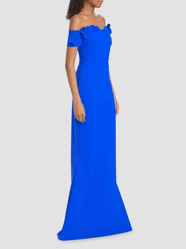Chiara Boni La Petite Robe Yiana Floral Appliqué Gown - Blue Klein