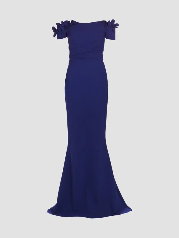 Chiara Boni La Petite Robe Yiana Floral Appliqué Gown - Iris