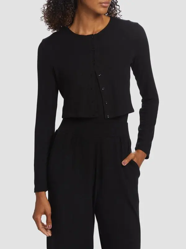 LESET Lauren Crop Ii Knit Cardigan - Black