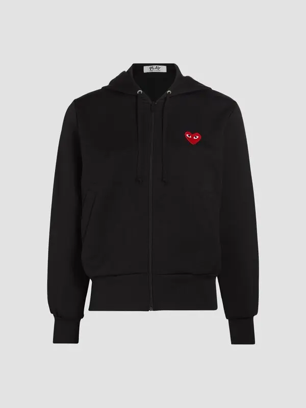Play Comme Des Garcon Heartplay Zip Hoodie - Black