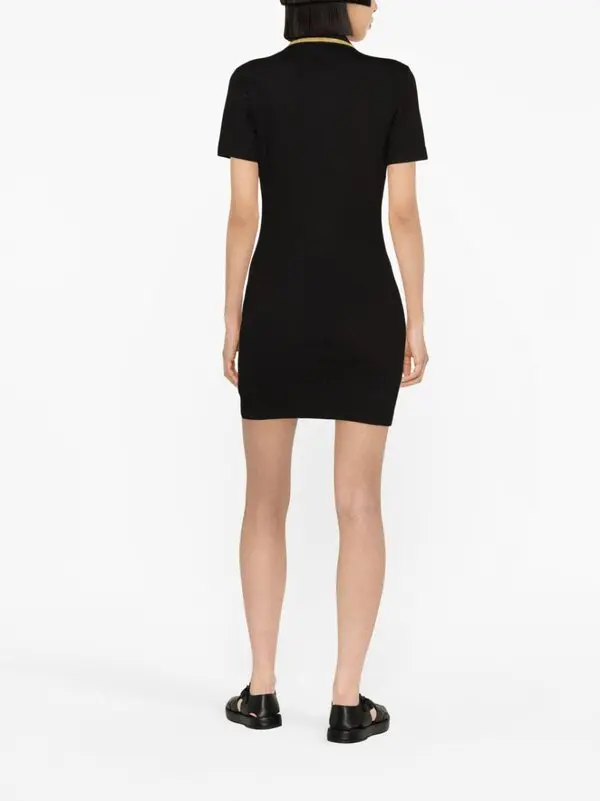 Versace V-emblem Polo Minidress - Black