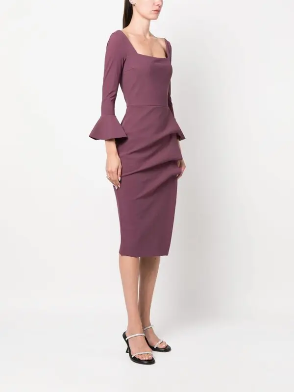 chiara boni purple dress Chiara Boni La Petite Robe Surplice Style Sheath Dress in Magenta