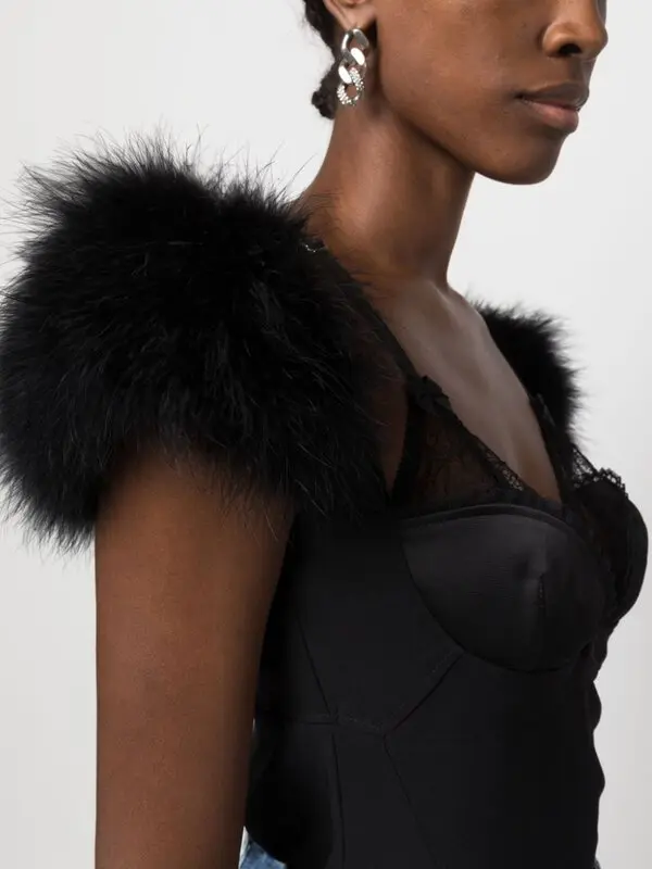 Dsquared2 Feather-trim Bustier Top
