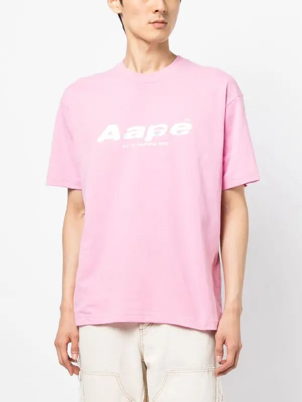 Aape By *A Bathing Ape® Logo-Print Cotton T-Shirt In Pink - 21
