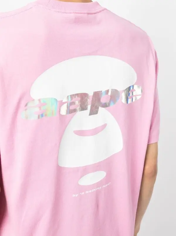 Aape By *A Bathing Ape® Logo-Print Cotton T-Shirt In Pink - 21