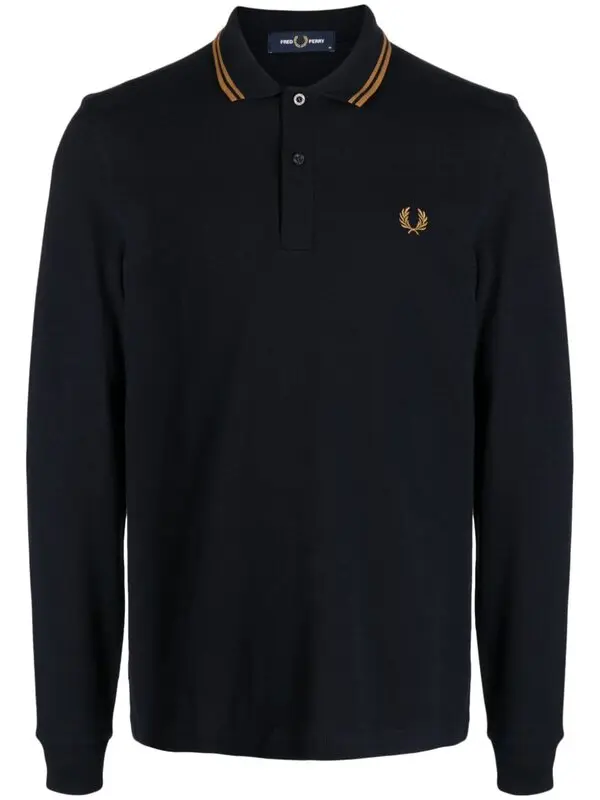 Fred Perry Logo-embroidered Cotton Polo Shirt - Blue