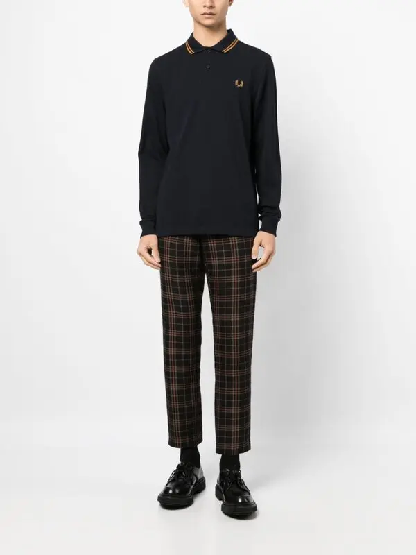 Fred Perry Logo-embroidered Cotton Polo Shirt - Blue