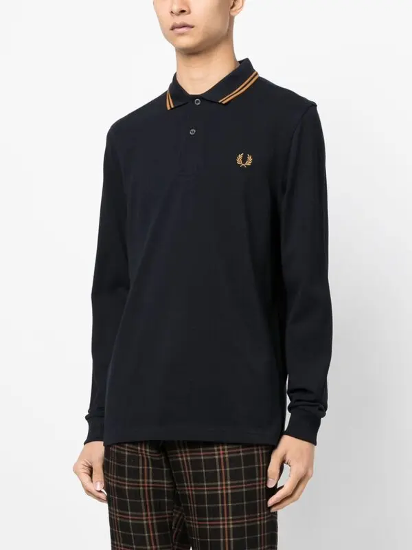 Fred Perry Logo-embroidered Cotton Polo Shirt - Blue