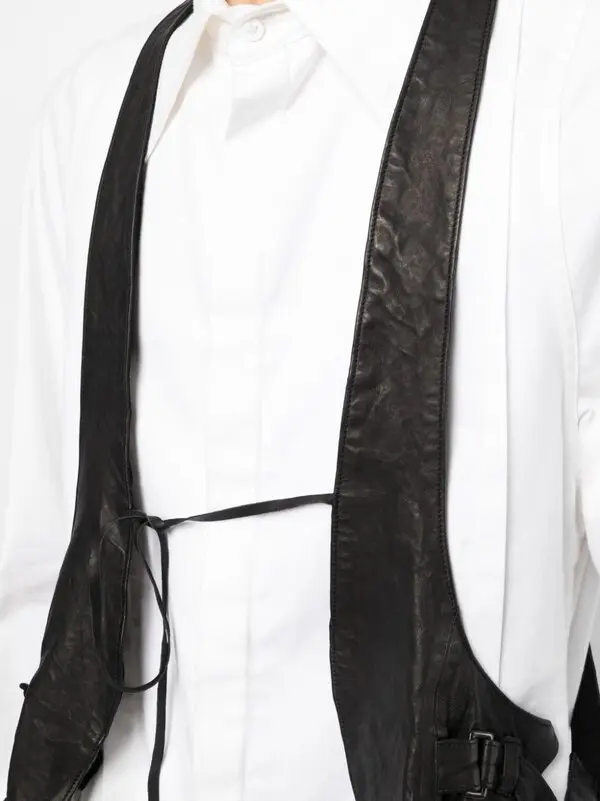 Julius Leather Holster Vest In Black - 30% Off | Editorialist