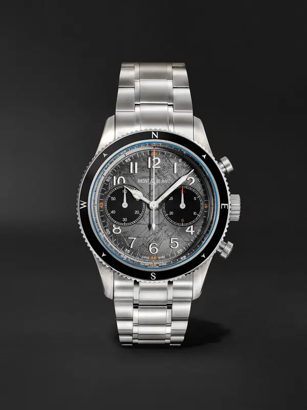 Montblanc 1858 0 Oxygen The 8000 Automatic Chronograph 42mm Stainless Steel Watch 130983 - Silver