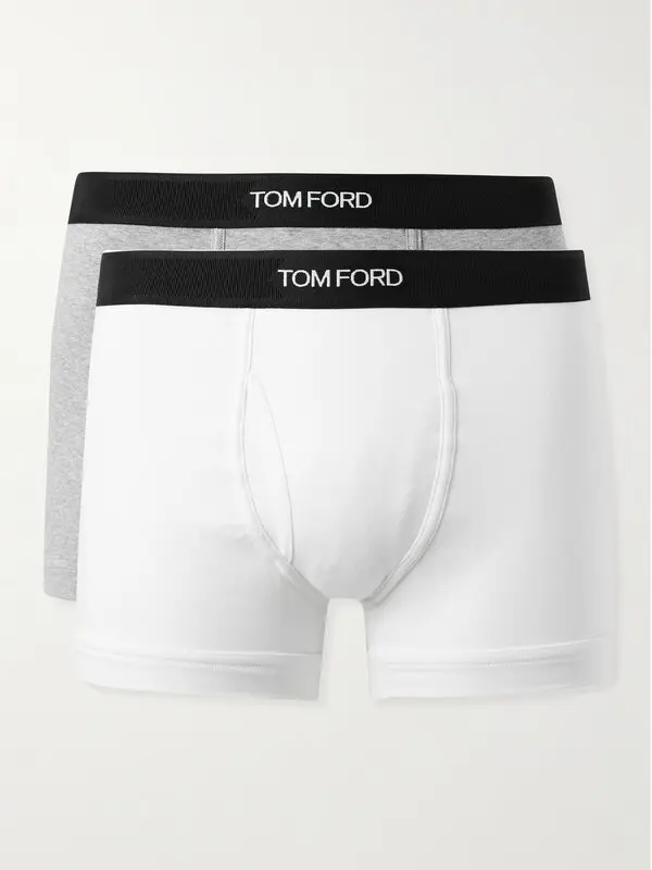 TOM FORD Two-pack Stretch-cotton Jersey Boxer Briefs - White