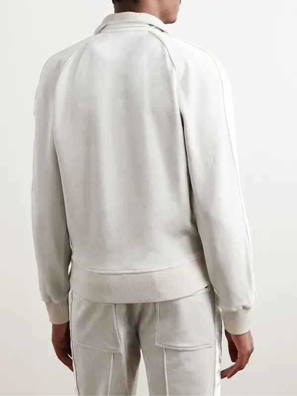TOM FORD Satin-trimmed Velvet Track Jacket