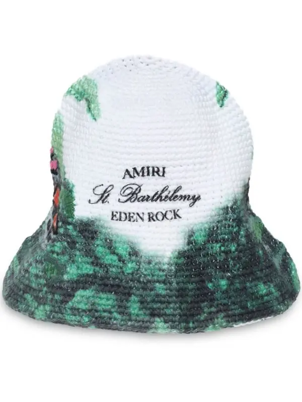 Amiri Eden Rock Crochet Bucket Hat