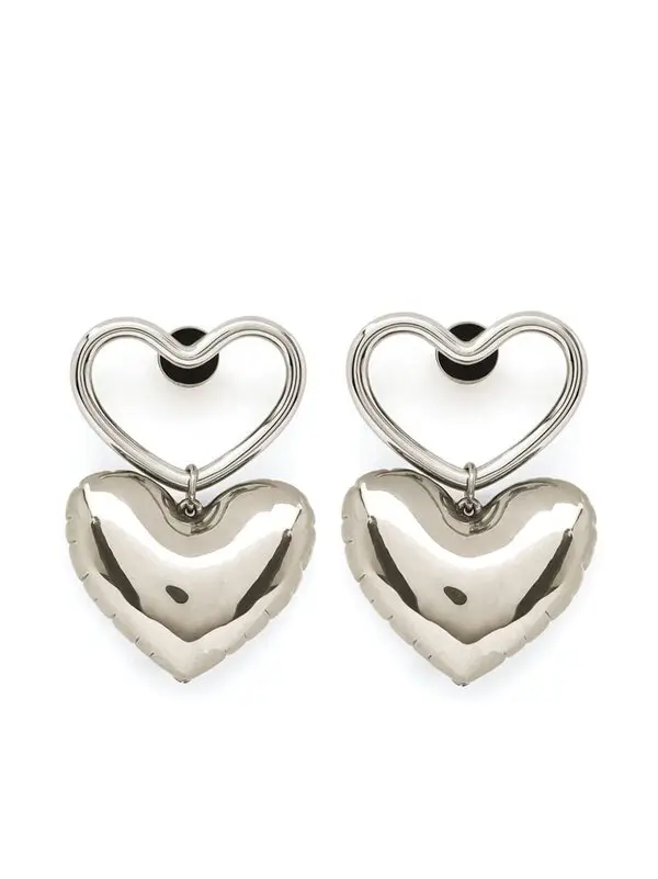 Nina Ricci Blow Up Heart-charm Earrings - Silver