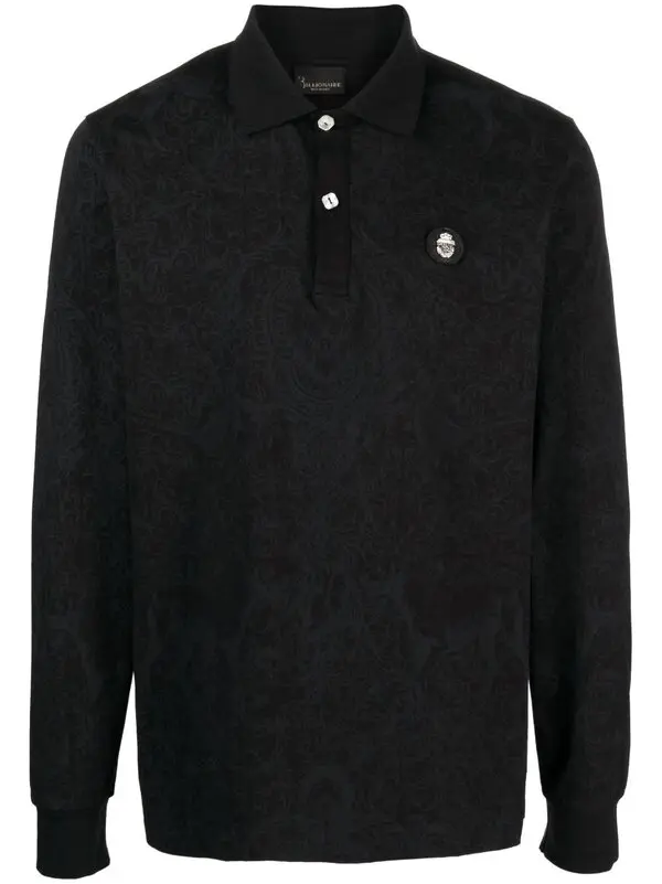 BILLIONAIRE Piquet Long-sleeved Polo Shirt