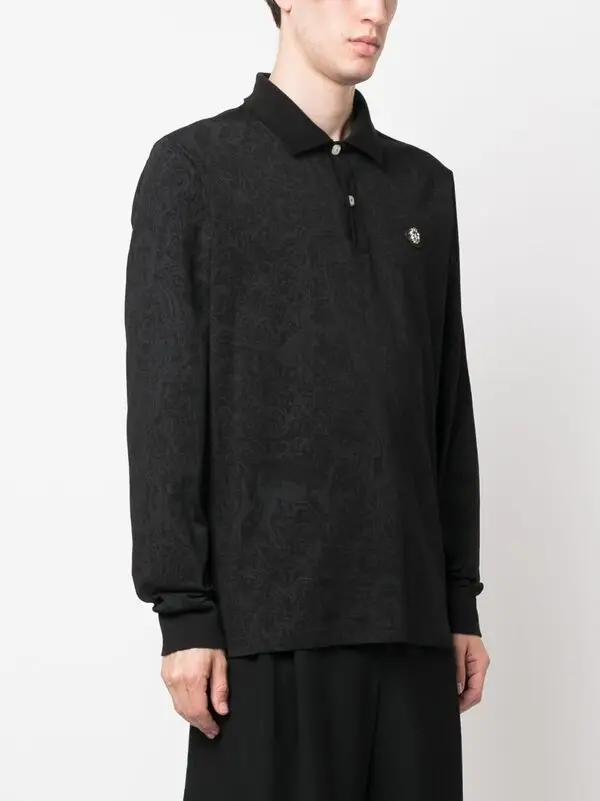 BILLIONAIRE Piquet Long-sleeved Polo Shirt