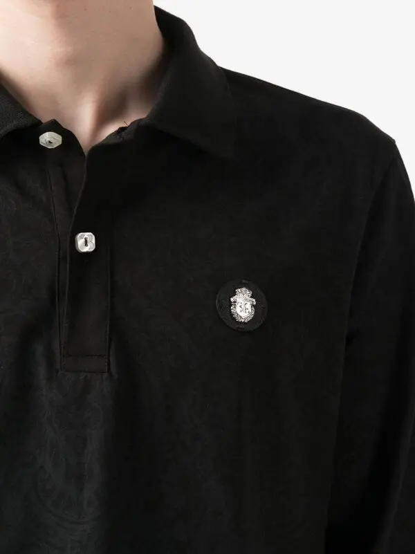 BILLIONAIRE Piquet Long-sleeved Polo Shirt