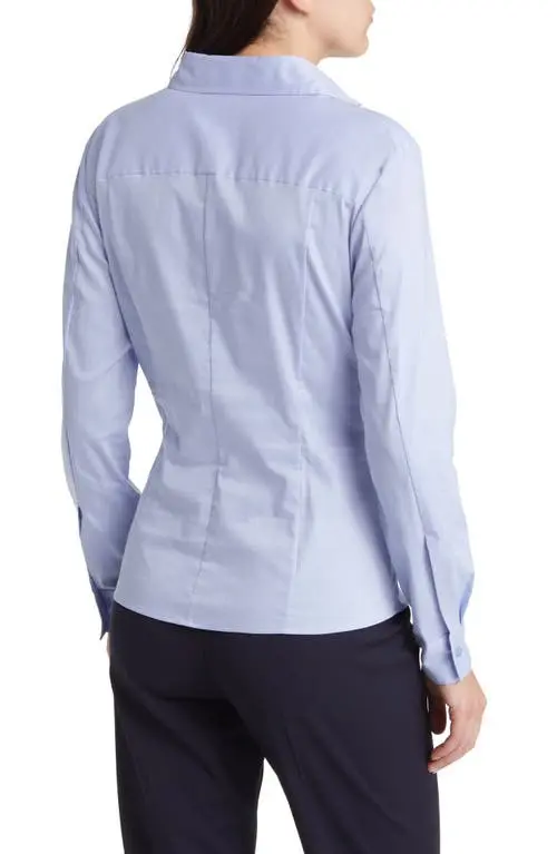 BOSS Bashinah Cotton-blend Blouse - Chambray Blue
