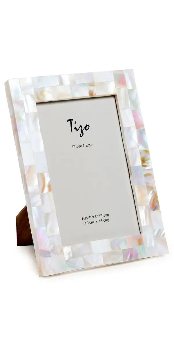 TIZO DESIGN Photo Frame 4x6 - Mother Of Pearl White