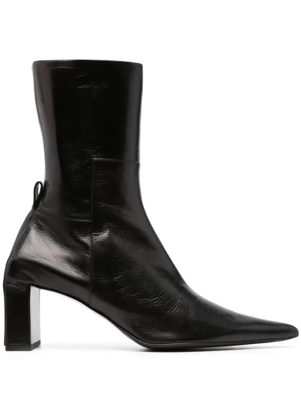 JIL SANDER 40mm Leather Ankle Boots