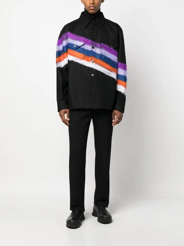 Missoni Brushed-effect Striped Shirt Jacket