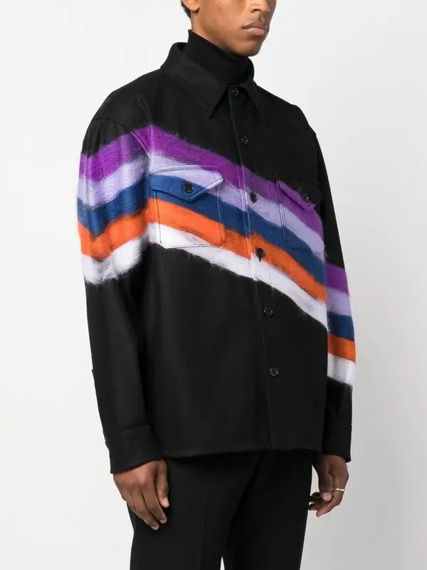 Missoni Brushed-effect Striped Shirt Jacket