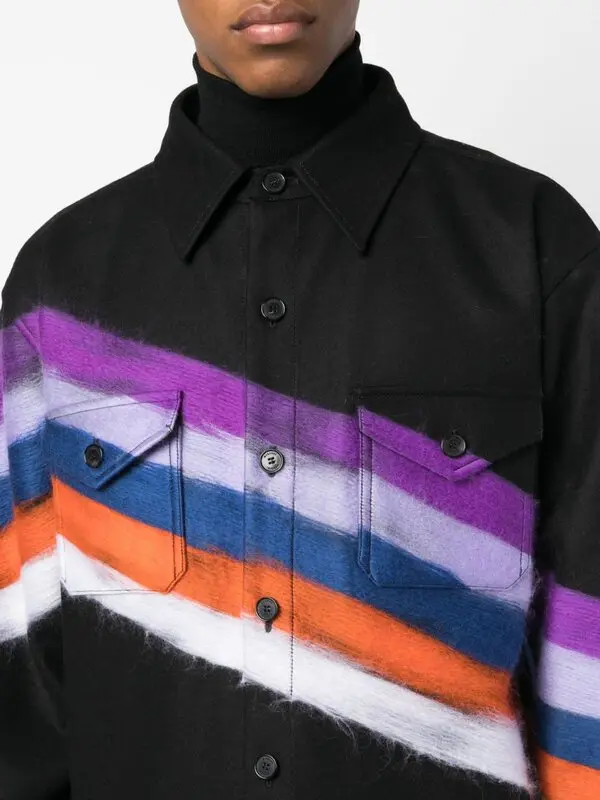 Missoni Brushed-effect Striped Shirt Jacket