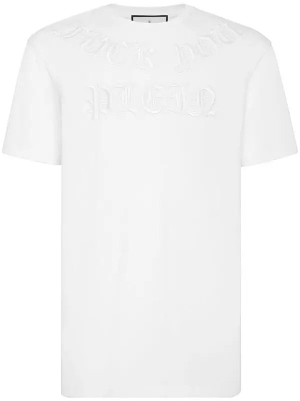 Philipp Plein Gothic Logo-embossed T-shirt - White