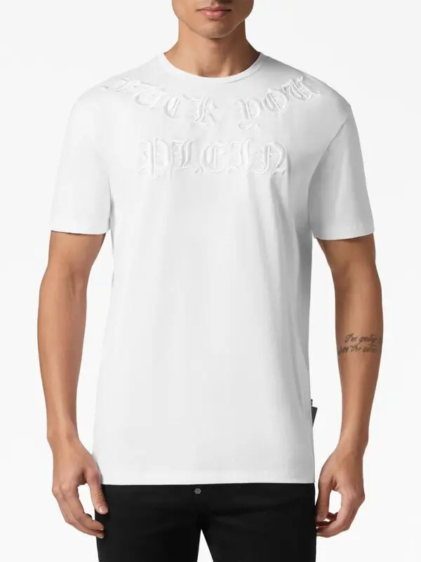 Philipp Plein Gothic Logo-embossed T-shirt - White
