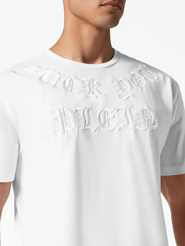 Philipp Plein Gothic Logo-embossed T-shirt - White
