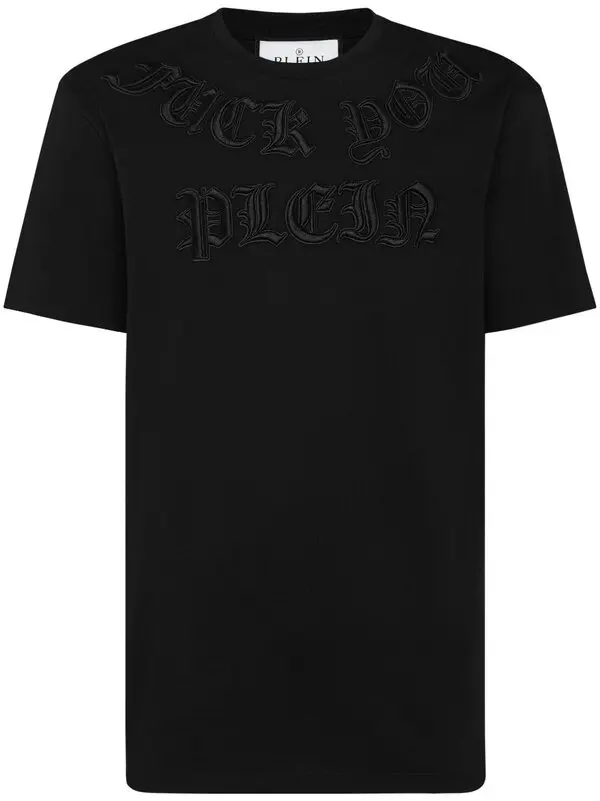 Philipp Plein Gothic Logo-patch T-shirt - Black