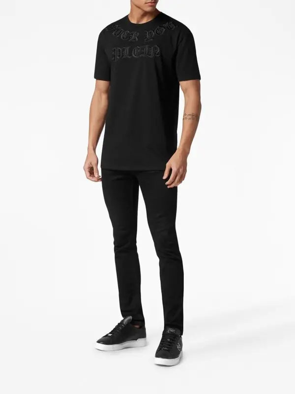 Philipp Plein Gothic Logo-patch T-shirt - Black