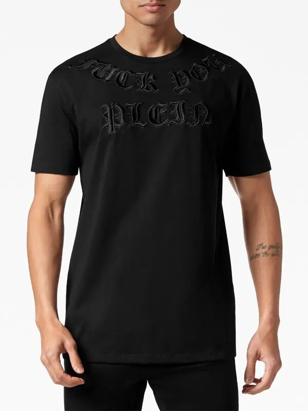 Philipp Plein Gothic Logo-patch T-shirt - Black