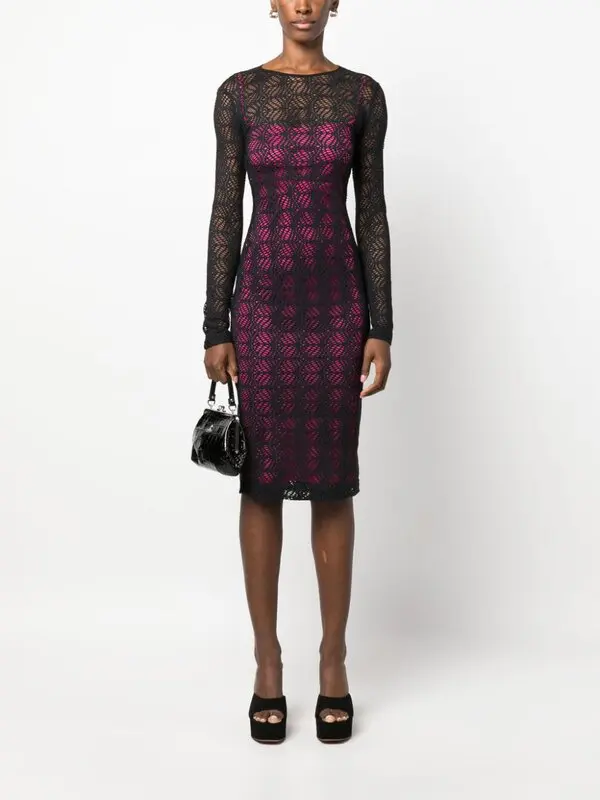 Versace Sheer Knit Knee-length Dress