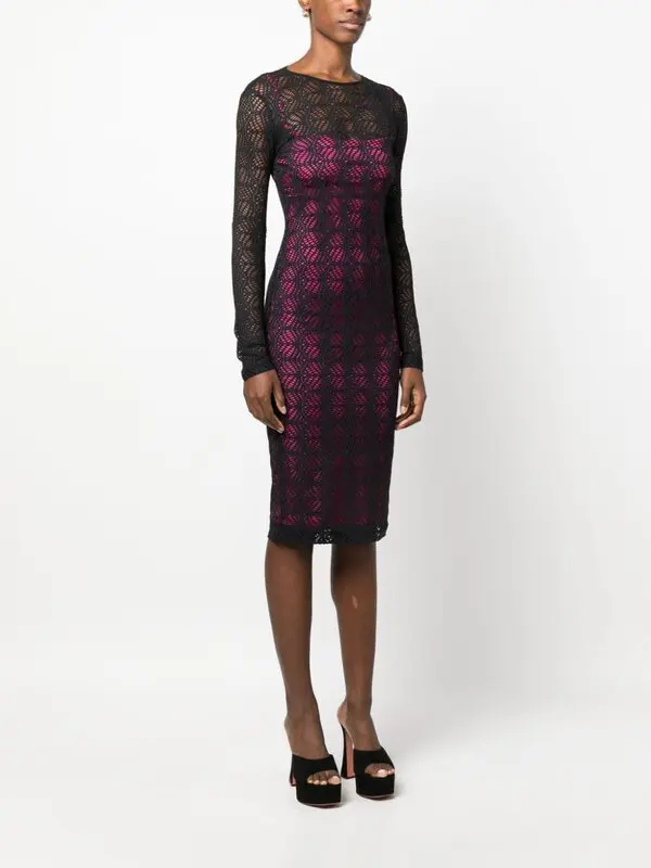 Versace Sheer Knit Knee-length Dress