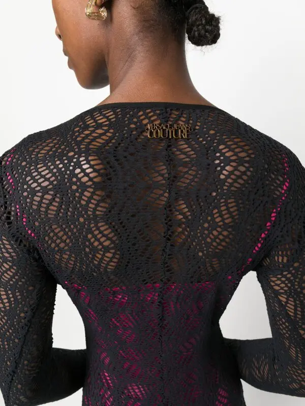 Versace Sheer Knit Knee-length Dress