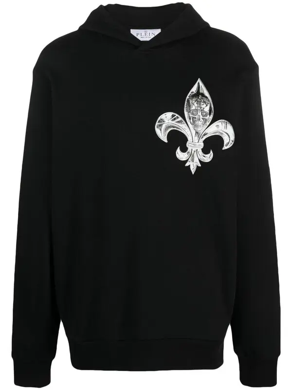 Philipp Plein Chrome Skull-print Hoodie - Black