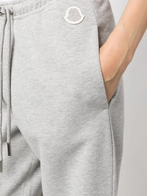 Moncler Logo-patch Cotton-blend Track Pants - Grey