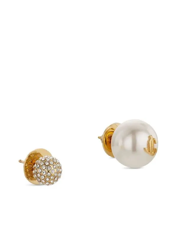 JIMMY CHOO Auri Logo-embellished Stud Earrings