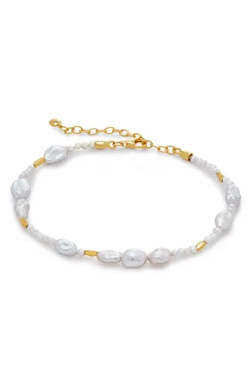 Monica Vinader Pearl Scatter Bracelet - Gold