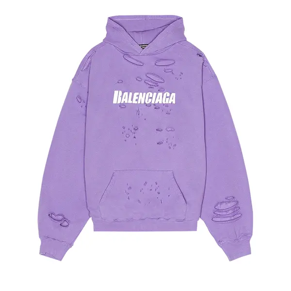 Balenciaga Destroyed Hoodie - Purple