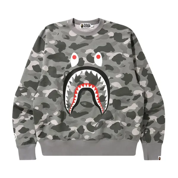 A BATHING APE Color Camo Shark Relaxed Fit Crewneck