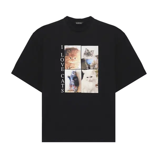 Balenciaga I Love Cats T-shirt - Black