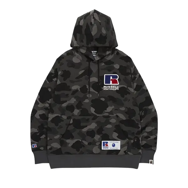 A BATHING APE X Russell Color Camo College Hoodie