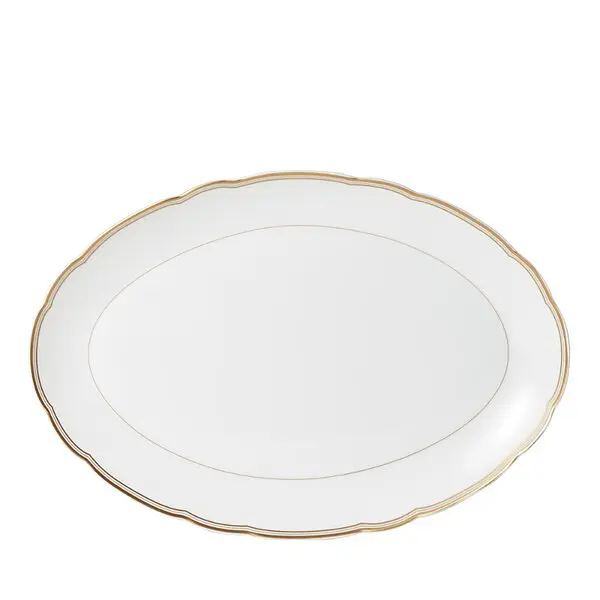Bernardaud Pompadour Oval 15 Platter - White/gold