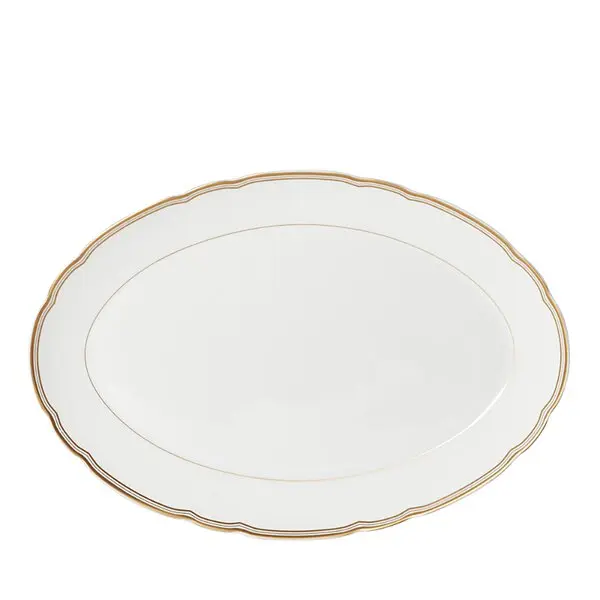 Bernardaud Pompadour Oval 13 Platter - White/gold
