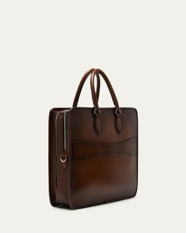 Berluti Deux Jours Scritto Swipe Leather Briefcase
