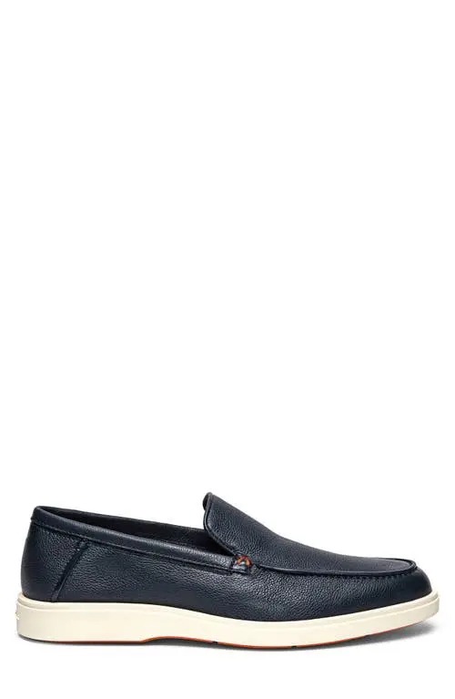 Santoni Botanist Slip-on Loafer - Blue Leather